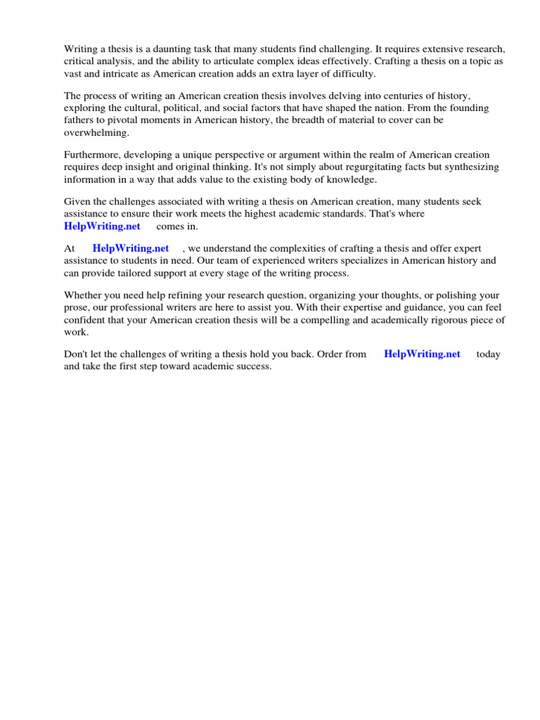 American Creation Thesis | Download Free PDF | Science | Thought