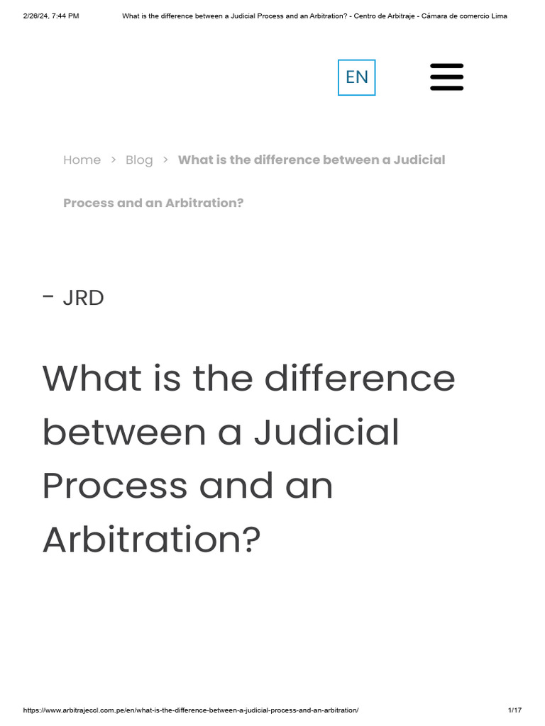 What is the difference between a Judicial Process and an Arbitration ...
