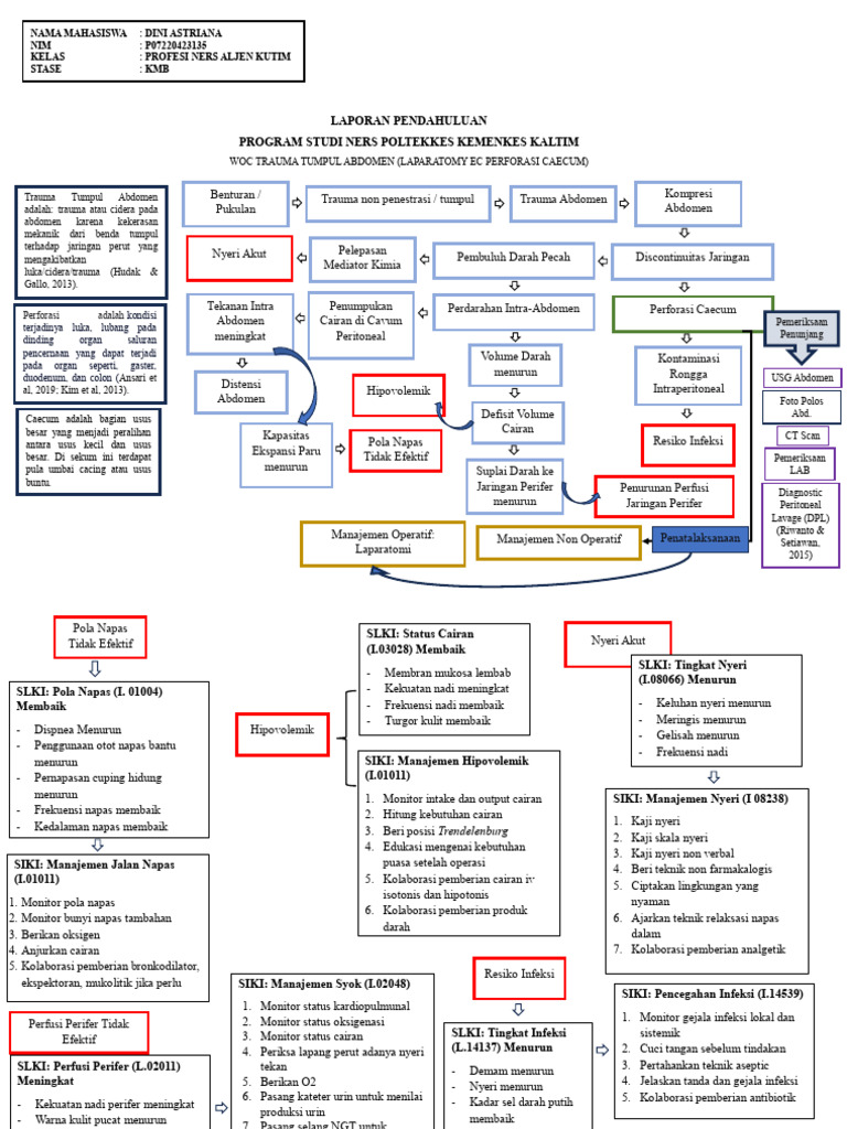 Woc Laparatomi Ec Perforasi Caecum (Trauma Tumpul Abdomen) . | PDF