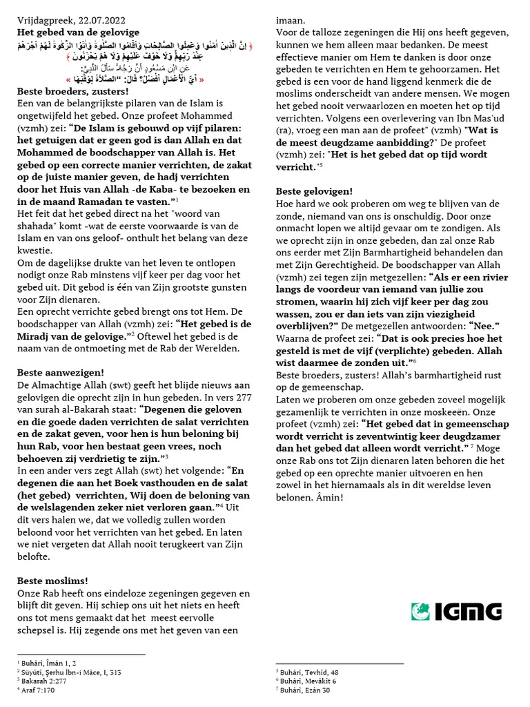 Het Gebed Van de Gelovige | PDF