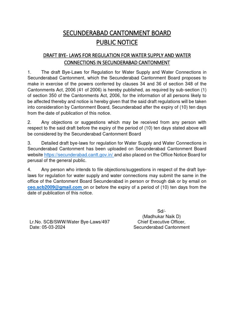 Water Bye Laws for Webiste and Notice Board | PDF | Plumbing | Payments