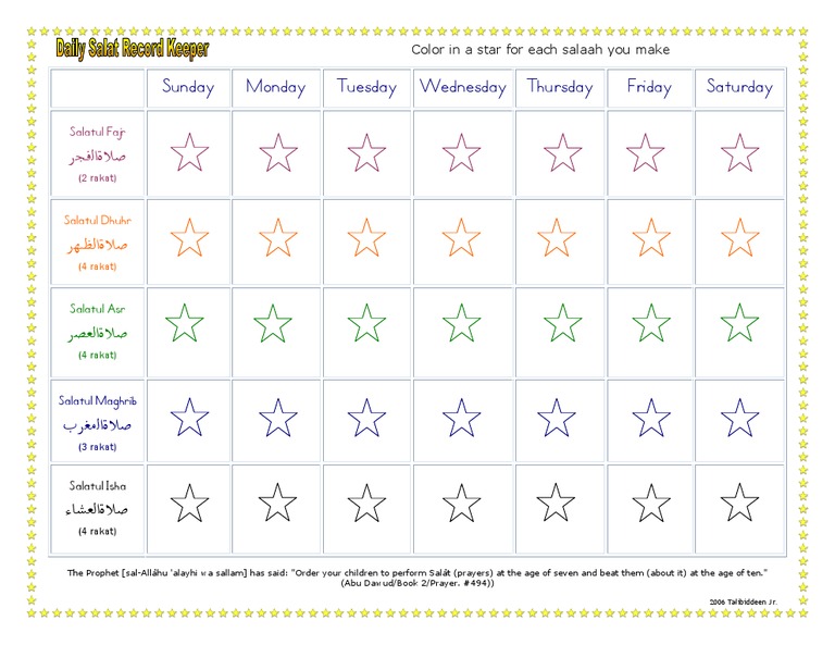 Daily Prayer Chart | PDF