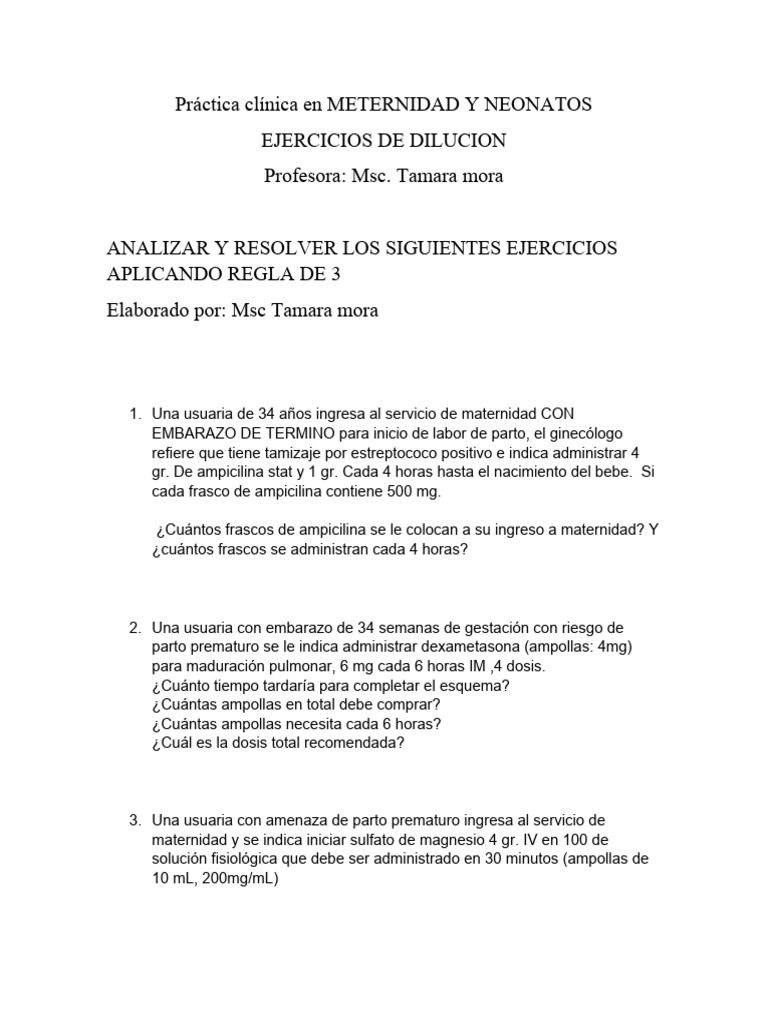 Practica de Diluciones | PDF | Parto prematuro | Salud pública