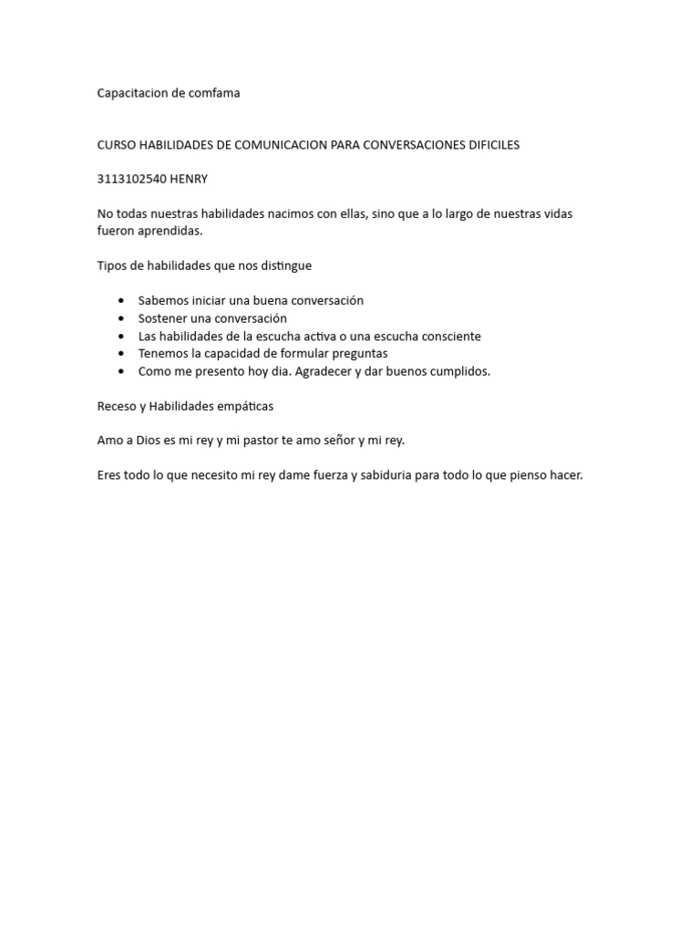 CURSO COMFAMA | PDF | Amor