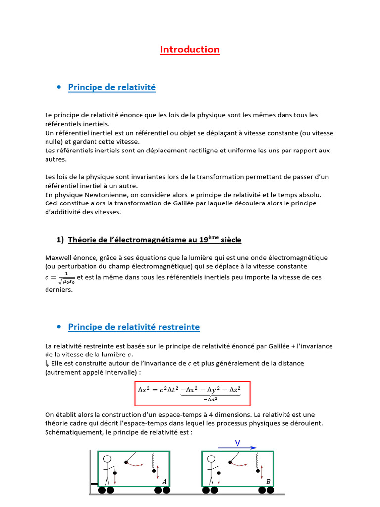 Introduction à la relativité générale | PDF | Relativité générale ...