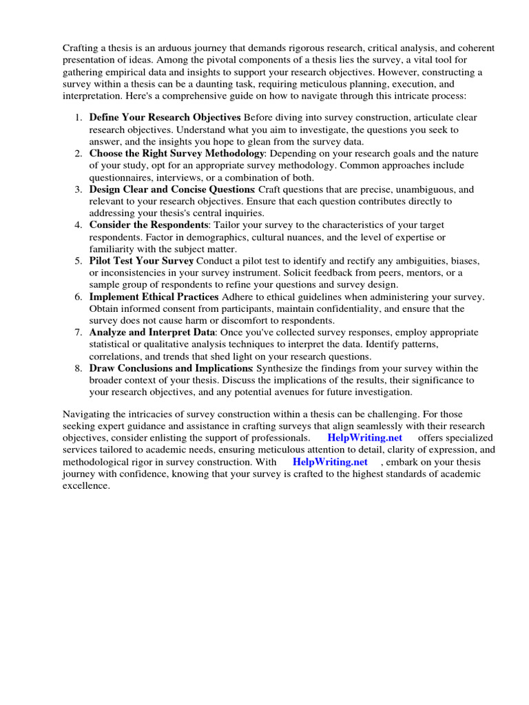 How To Make A Survey in Thesis | PDF | Survey Methodology | Questionnaire