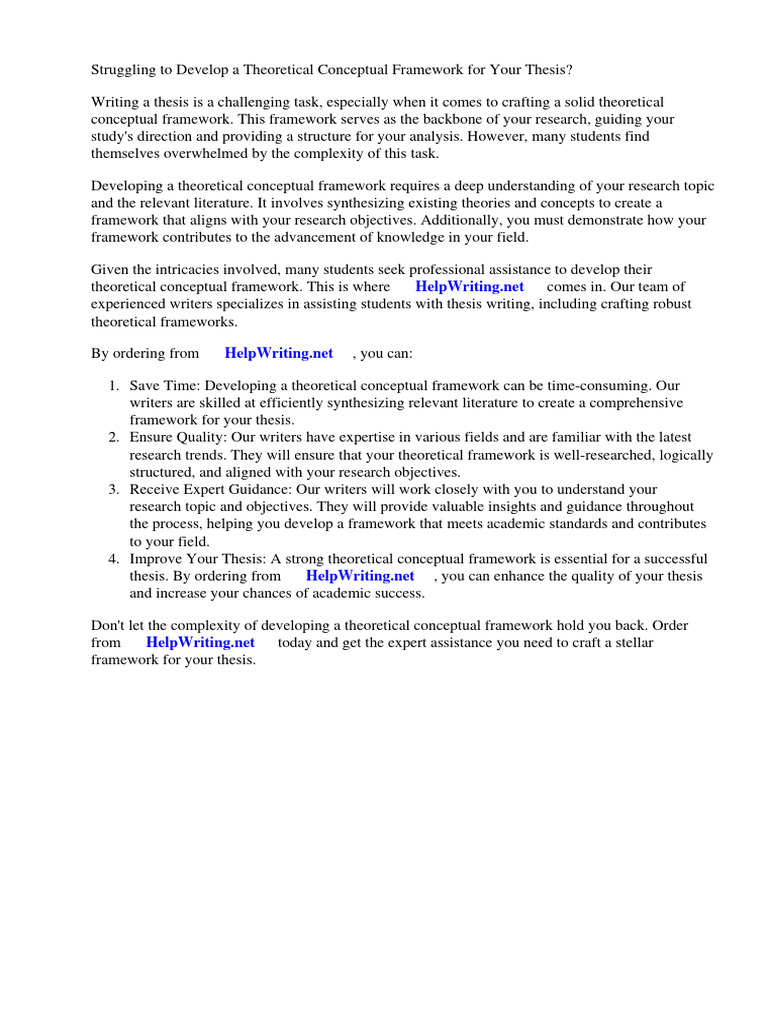 Theoretical Conceptual Framework Sample In Thesis Pdf Theory Conceptual Model
