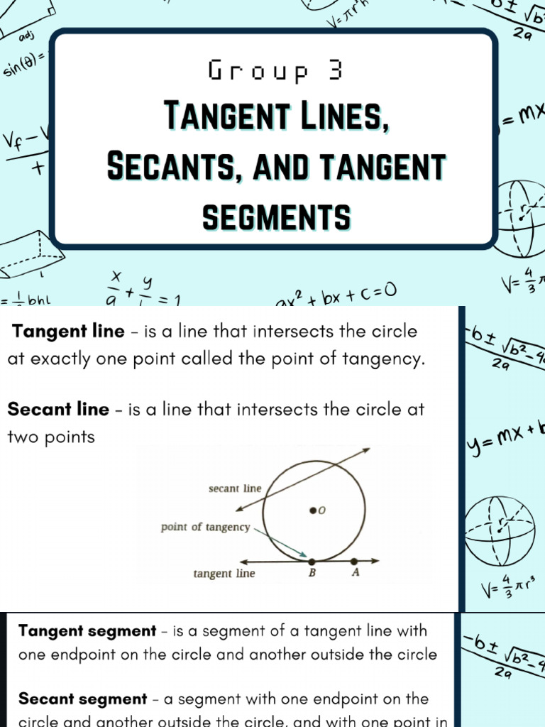 Tangent Chord Theorem The Measurement of An Angle Formed by A Chord and ...