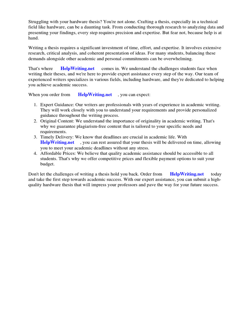 Sample Hardware Thesis | PDF | System | Random Access Memory