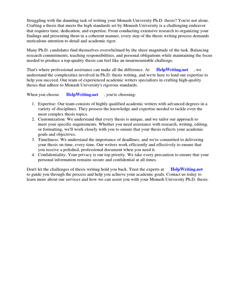 Monash University PHD Thesis Writing | PDF | Image Scanner | Thesis