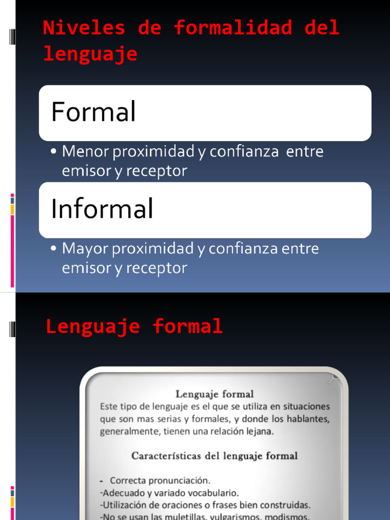 Niveles_de_formalidad-del-lenguaje | PDF | Comunicación humana ...