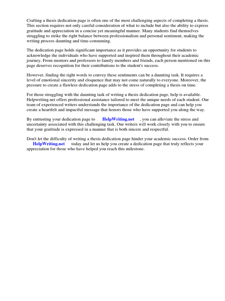 Thesis Dedication Page Examples | PDF | Thesis | Essays Thesis Dedication Page Examples | PDF | Thesis | Essays