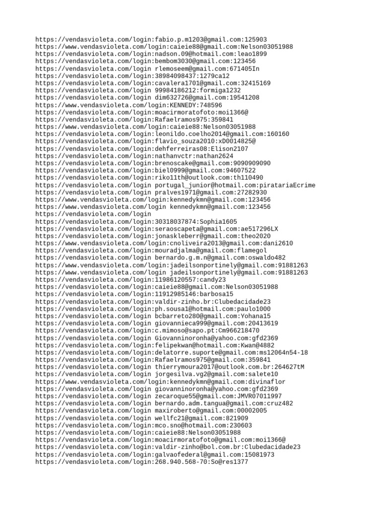 Login Credentials List | PDF