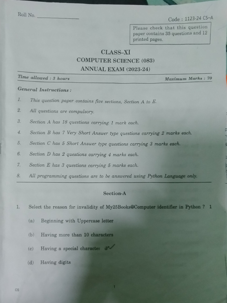 Computer Final Year Paper | PDF