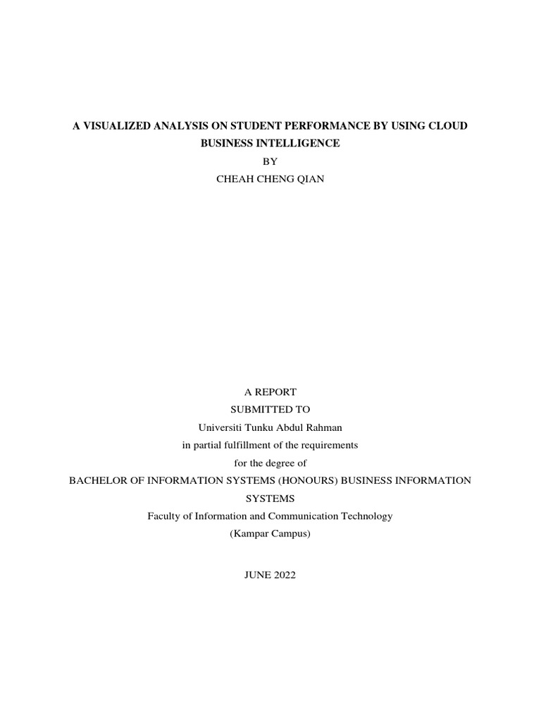 A Visualized Analysis on Student Performance by Using Cloud | PDF | Business Intelligence ...