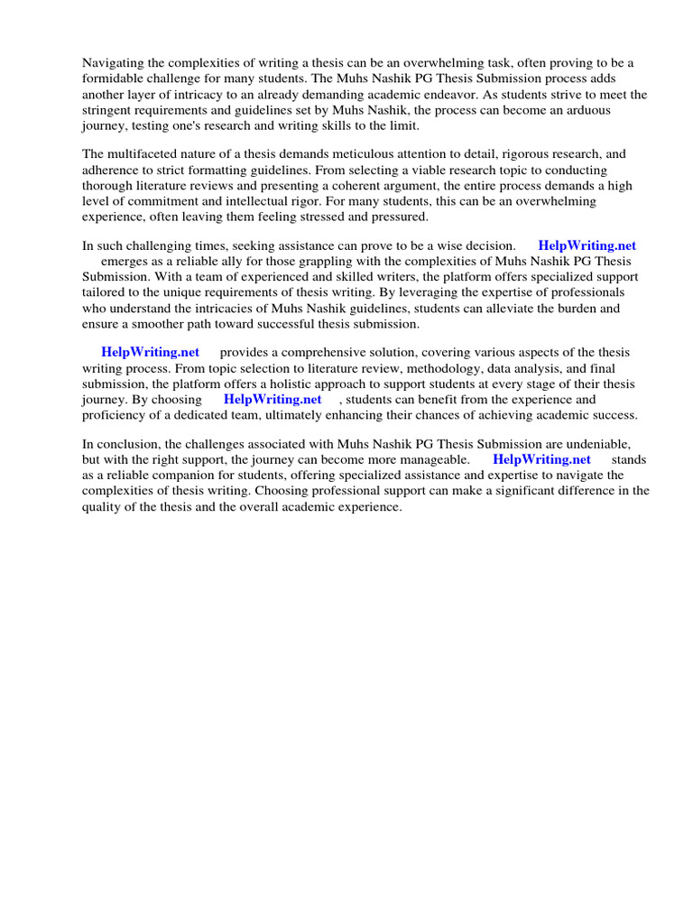 Muhs Nashik PG Thesis Submission | PDF | Thesis | Master's Degree Muhs Nashik PG Thesis Submission | PDF | Thesis | Master's Degree