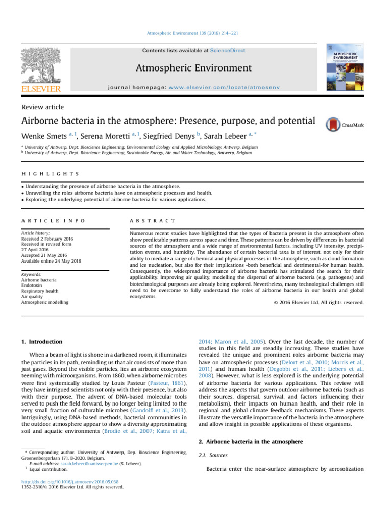 Smets-Airborne Bacteria in The Atmosphere - Presence, Purpose, and Potential-2016-Atmospheric ...