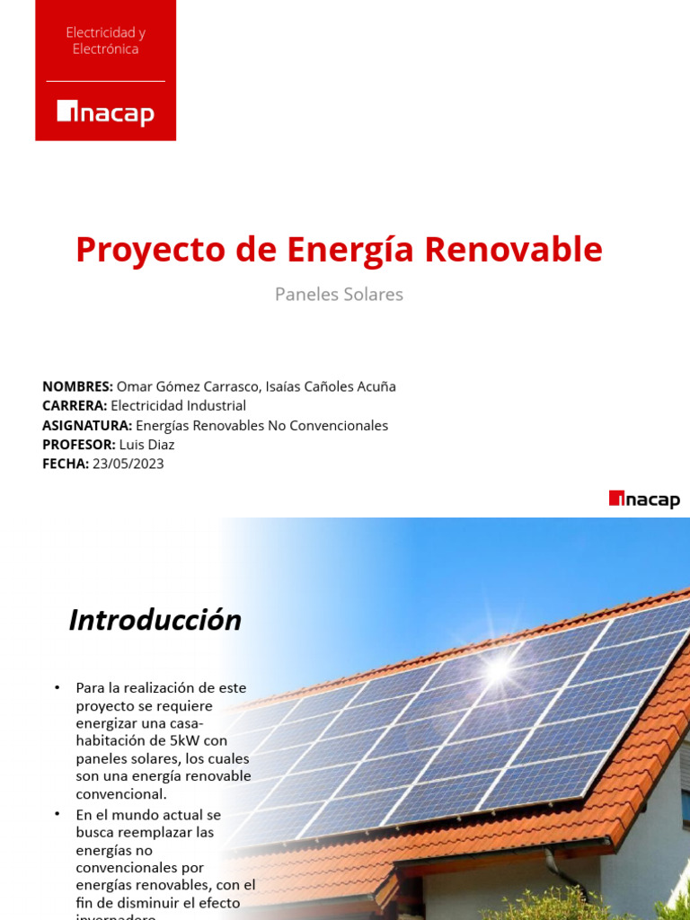 Proyecto Fotovoltaico 5kW | PDF | Panel solar | Fotovoltaica