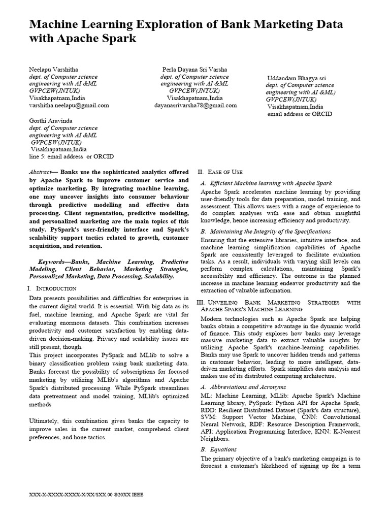 Conference Template Edited - B08 | PDF | Machine Learning | Apache Spark