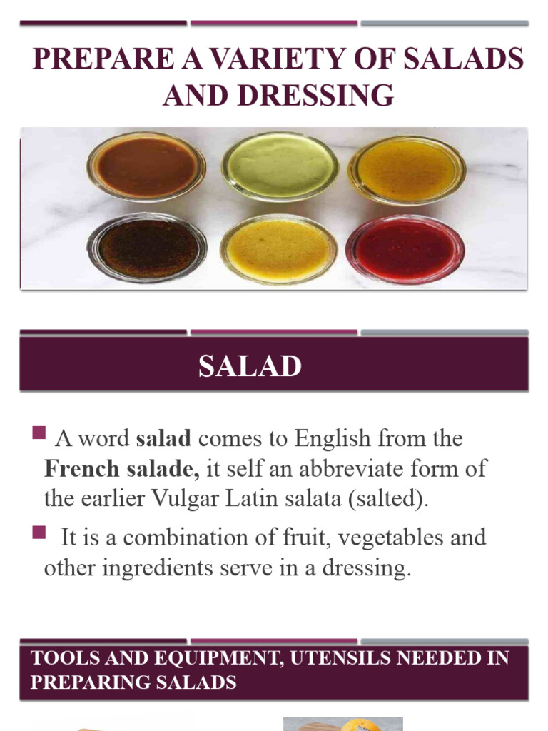 Report Salad Dressing Presentation | PDF | Salad | Leaf Vegetable