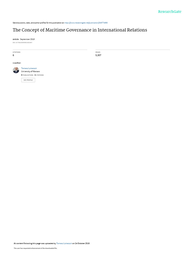 The Concept of Maritime Governance in International Relations | PDF ...