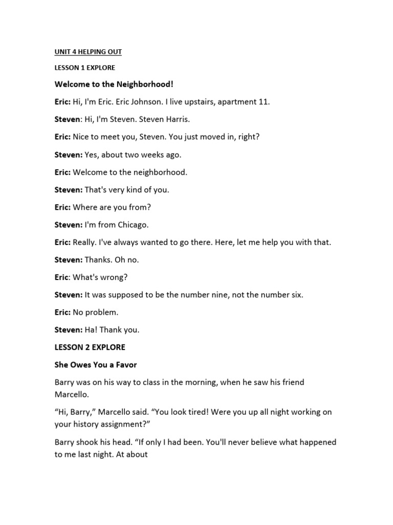 Unit 4 Helping Outworksheet | PDF