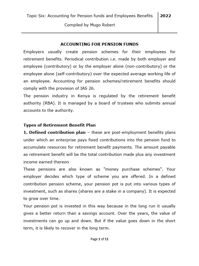 Bact 310 Topic 2 Accounting For Pension and Employee Benefits | PDF ...