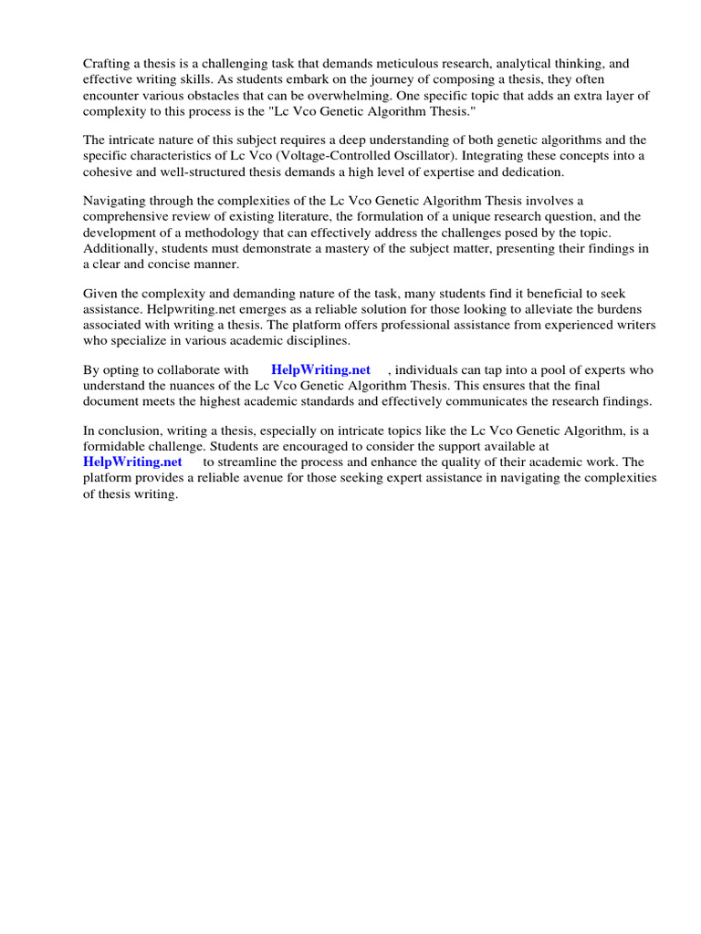 LC Vco Genetic Algorithm Thesis | PDF | Gene Expression | Complementary Dna