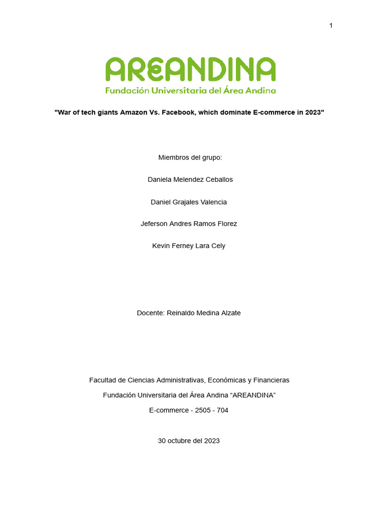 ECOMMERCE EJE 2 - War of Tech Giants Amazon vs. Facebook, Which ...