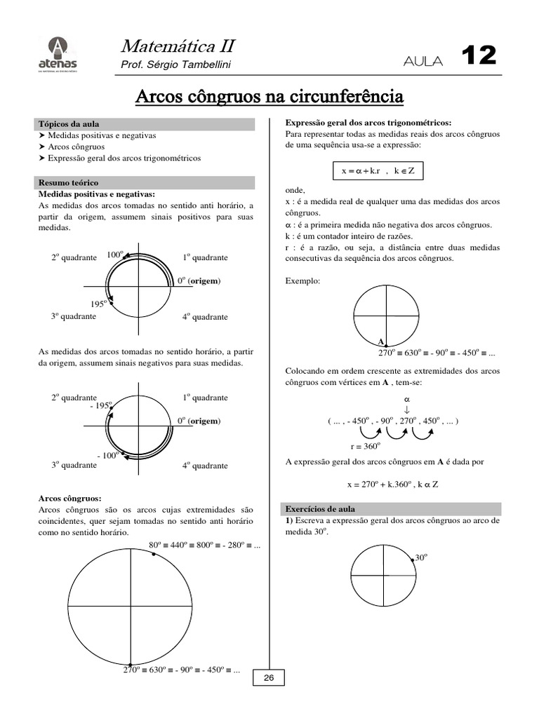 Arcos Côngruos Na Circunferência | PDF | Círculo | Curva