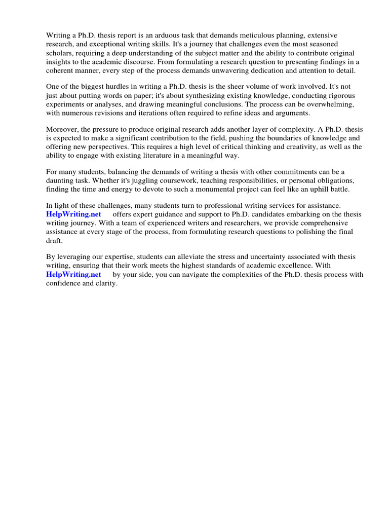 Ph.D. Thesis Writing Challenges | PDF | Thesis | Methodology