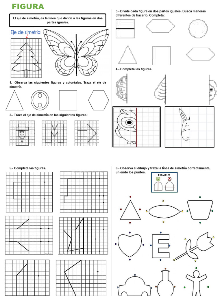 Simetría en Figuras Geométricas para Niños | PDF