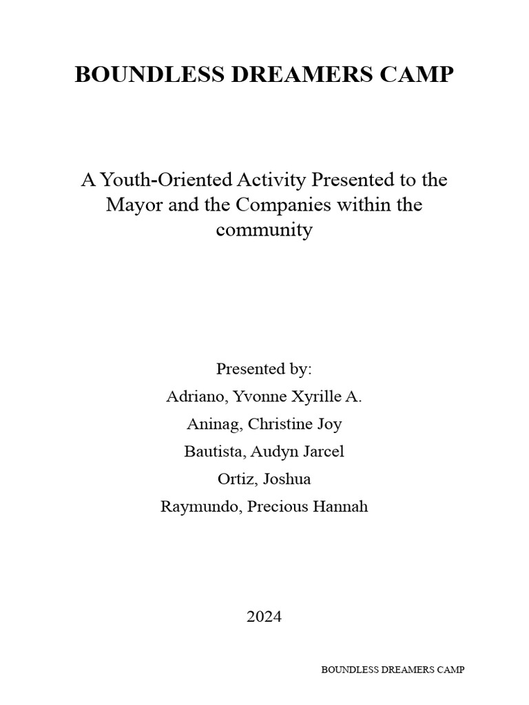 Boundless Dreamers Camp | PDF