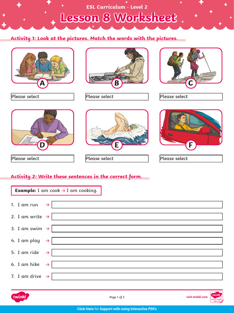 Present continuous - Interactive Worksheet (1) | PDF | English As A ...