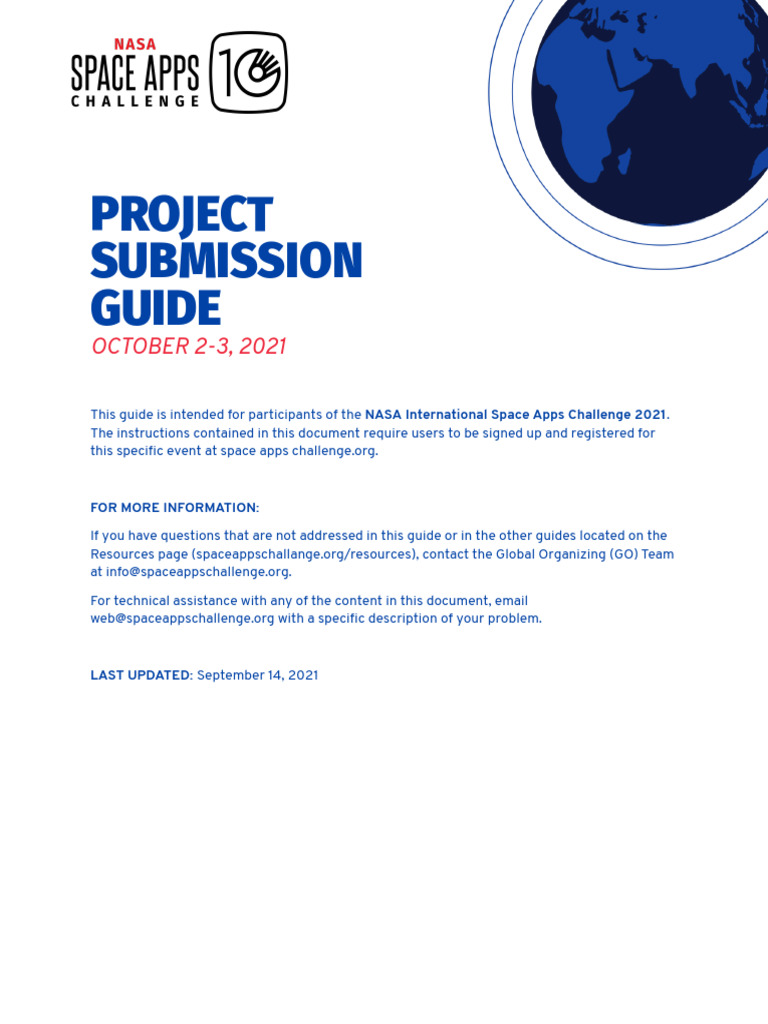 Space Apps Challenge Guide | PDF | World Wide Web | Internet & Web