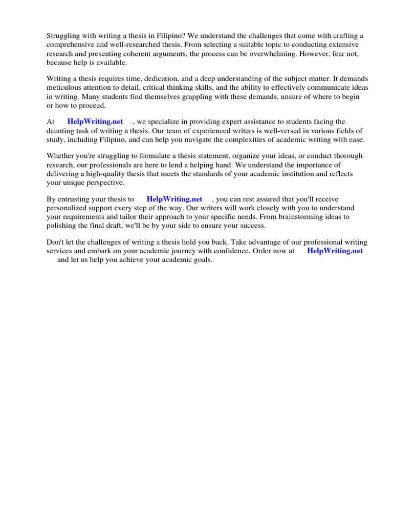 Filipino Thesis Writing Help | PDF | Human Communication