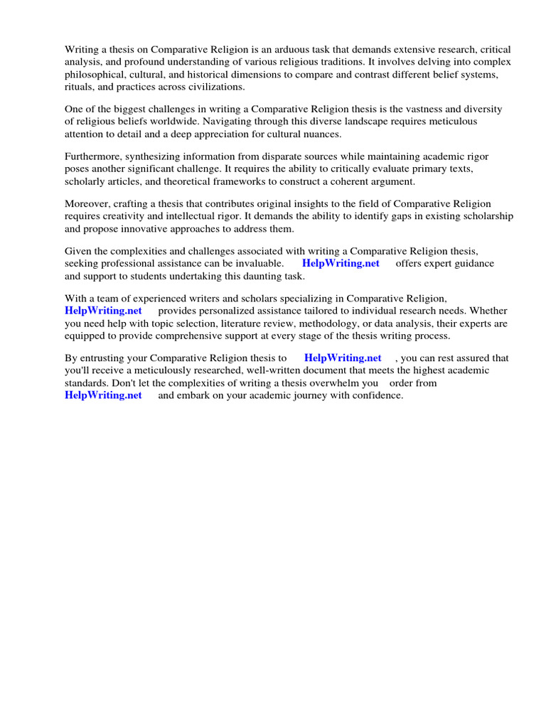 Comparative Religion Thesis | PDF | Jesus | Baptism