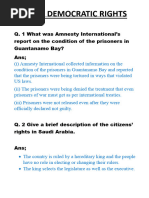 Class 9 Democratic Rights Notes+ Q&A | PDF | Social Ethics | Rights