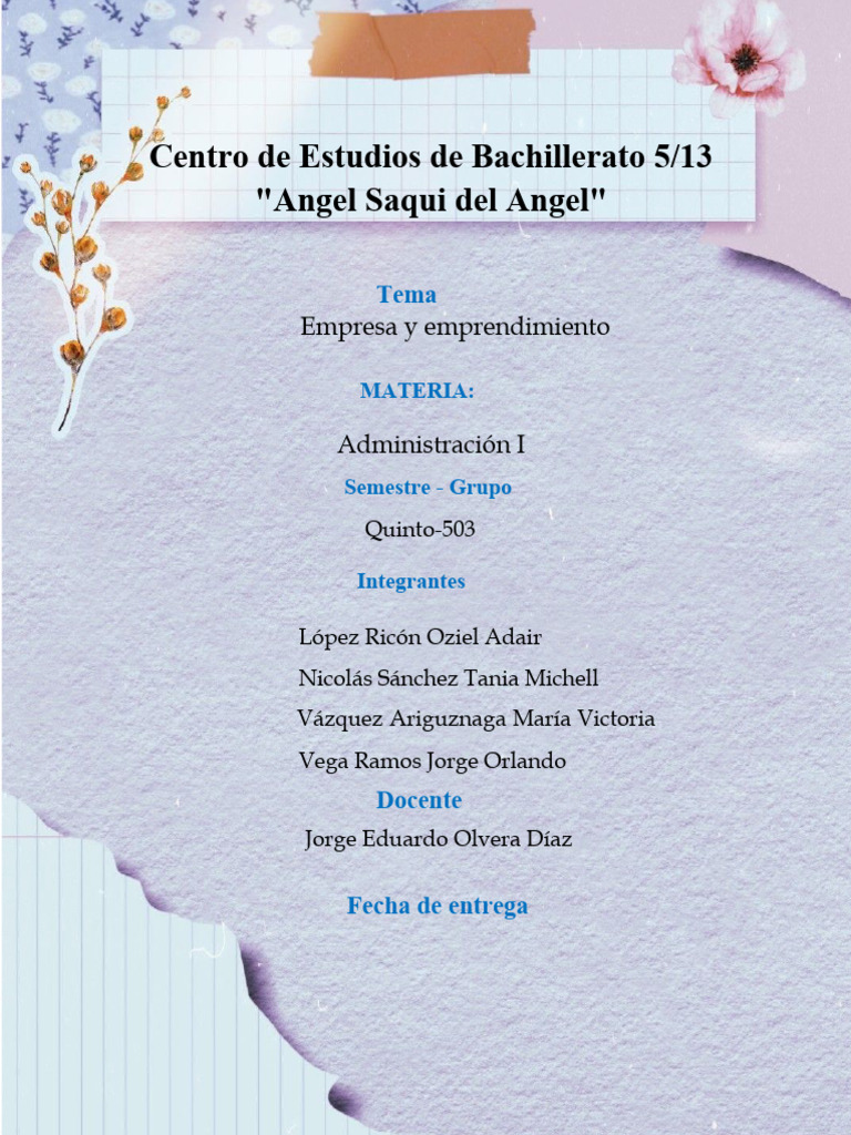 Centro de Estudios de Bachillerato 5/13 "Angel Saqui Del Angel" | PDF ...