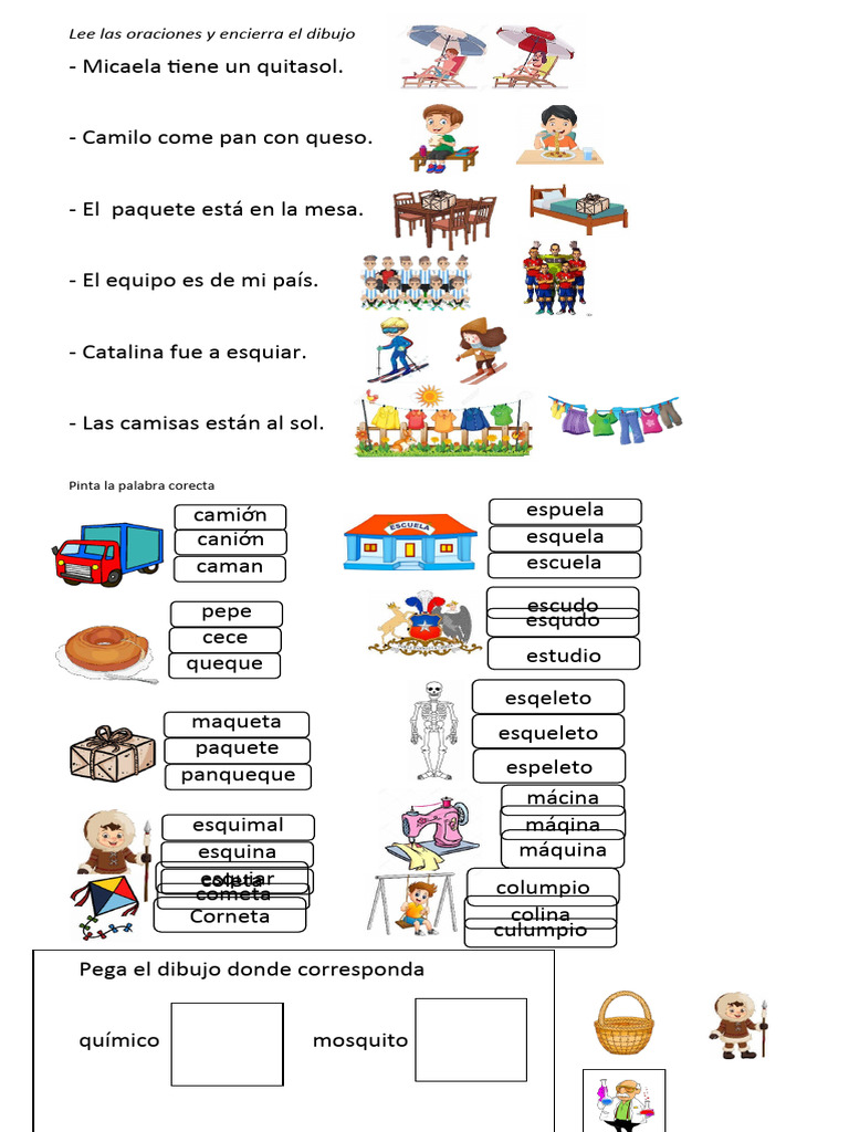 Lee las oraciones y encierra el dibujo | PDF