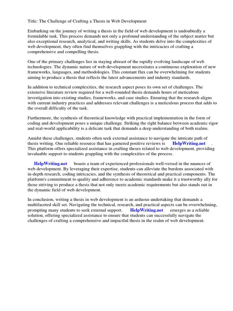 Thesis Web Development | PDF | Thesis | World Wide Web