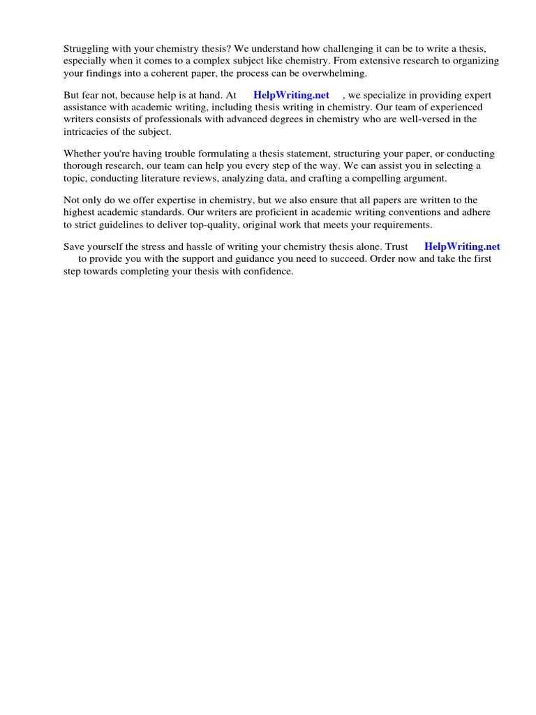 Chemistry Thesis Examples | PDF | Thesis | Chemistry