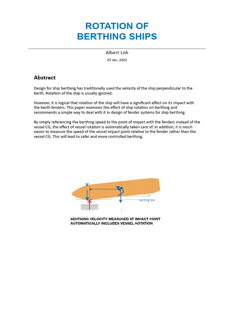 Rotation of Berthing Ships | PDF | Physical Quantities | Motion (Physics)