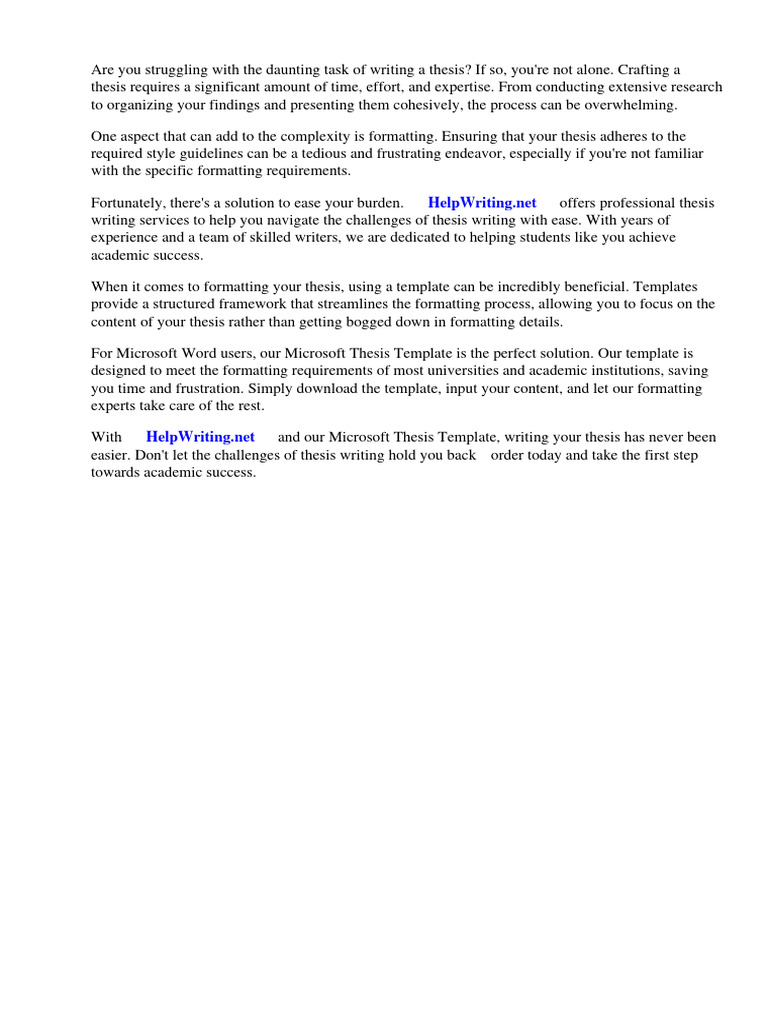 Microsoft Thesis Template | PDF | Thesis | Apa Style