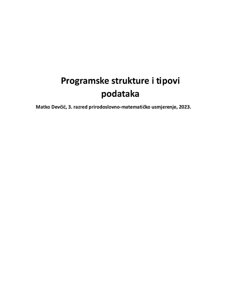 Programske Strukture | PDF