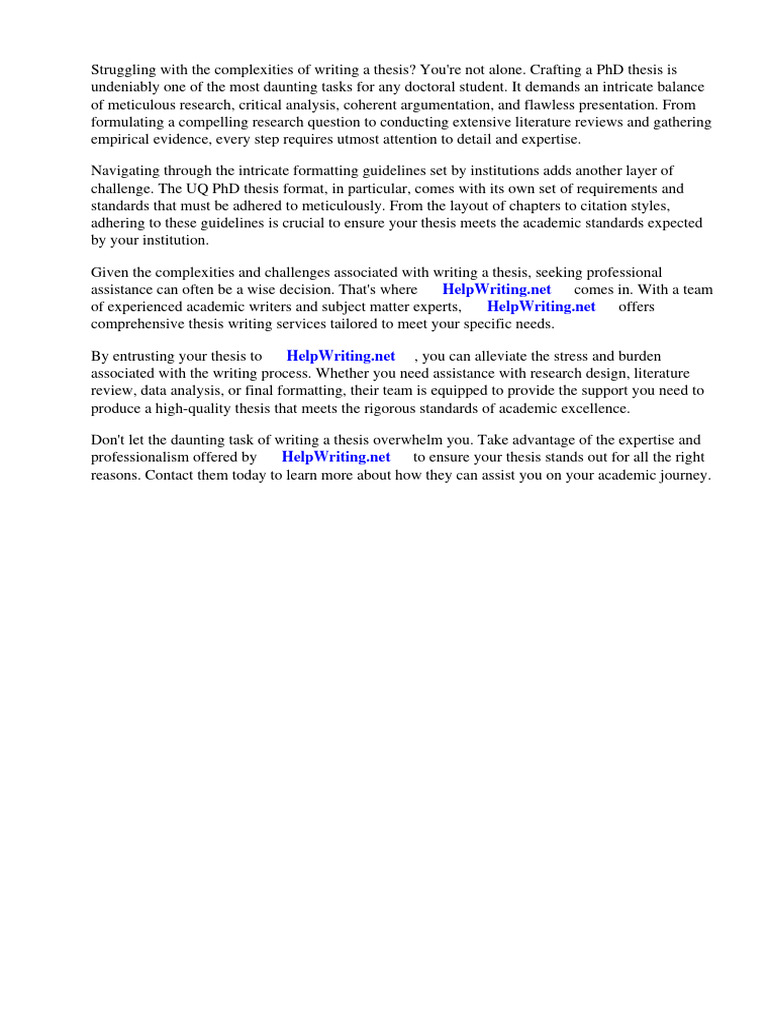 Uq Phd Thesis Format | PDF | Thesis | Intergovernmental Panel On ...