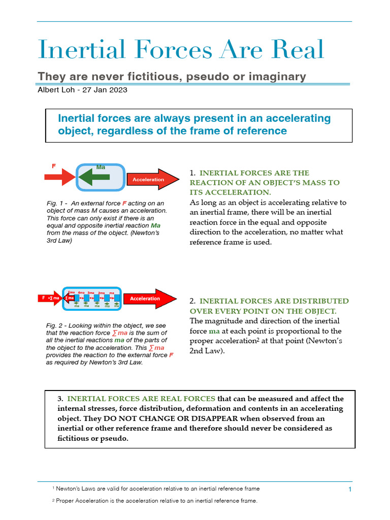 Inertial Forces: Real and Measurable | PDF | Force | Acceleration