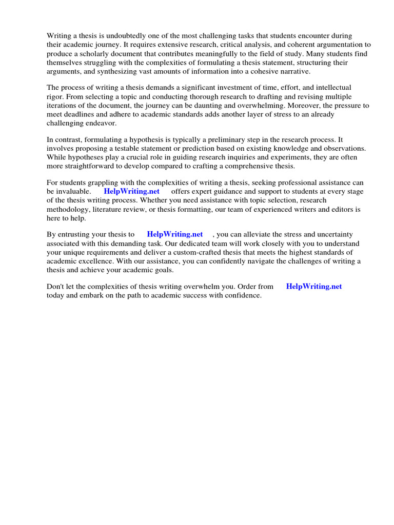 Thesis vs Hypothesis | PDF | Hypothesis | Experiment Thesis vs Hypothesis | PDF | Hypothesis | Experiment