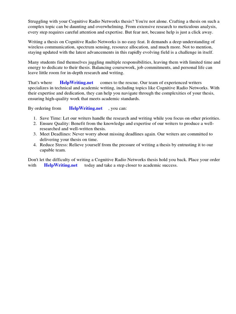 Cognitive Radio Networks Thesis Pdf Cognitive Radio Radio