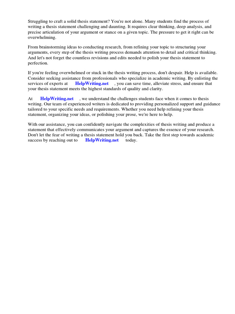 Refining Your Thesis Statement Guide | PDF | Essays | Thesis